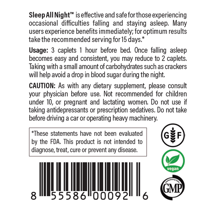 Sleep All Night | Nutritional Sleep Aid Supplement – MigreLief